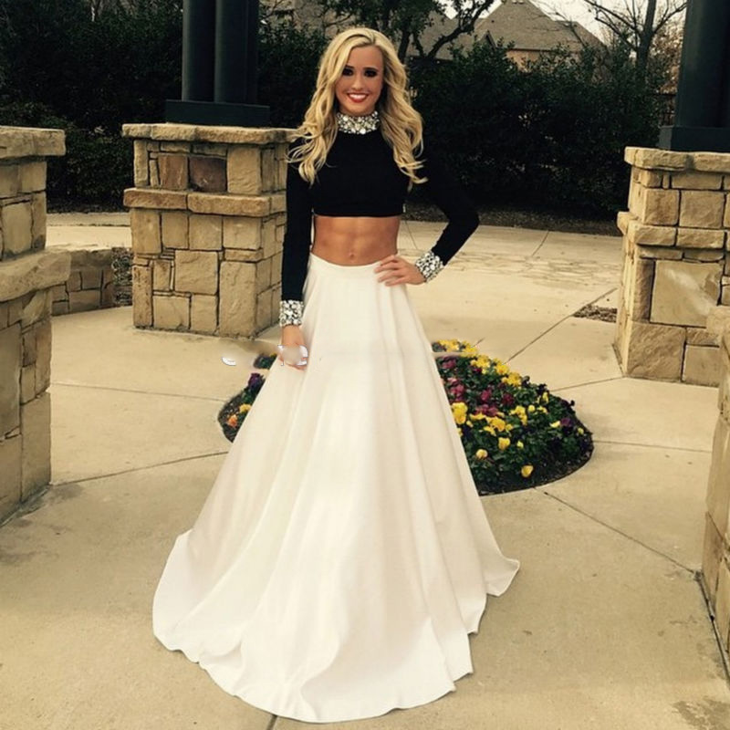 Two Piece Prom Dress,long Sleeve Prom Dresses on Luulla